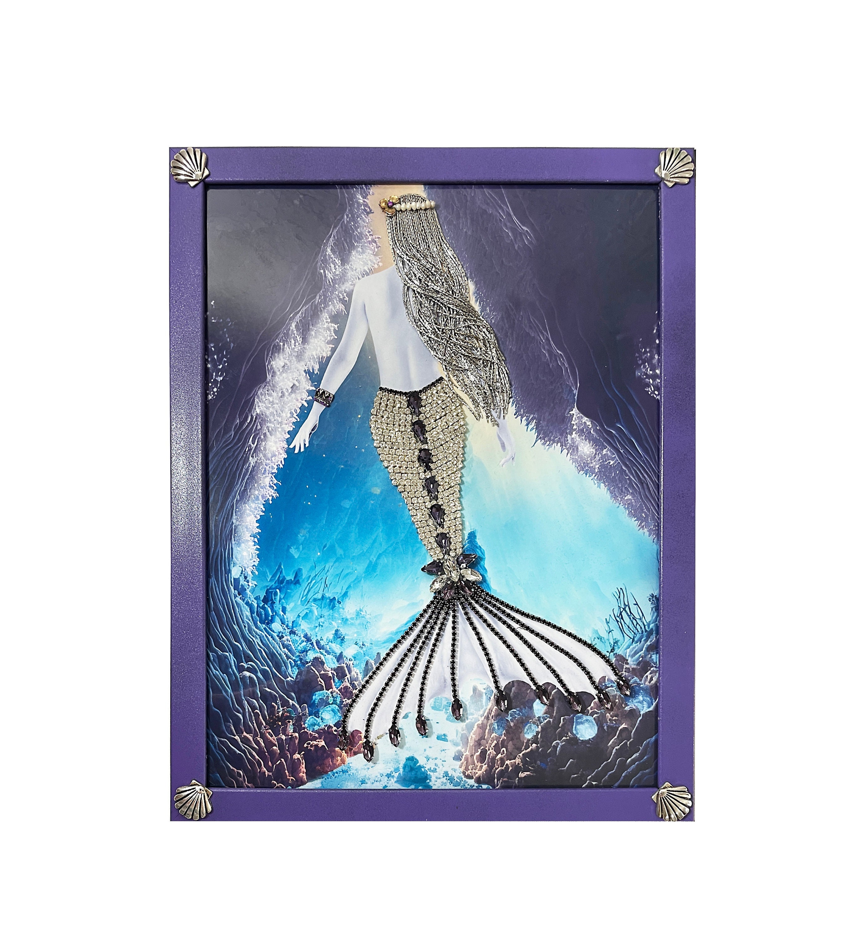 Mermaid Wall Decor, Framed Mermaid Art, Framed Jewelry Mermaid, Jewelry ...