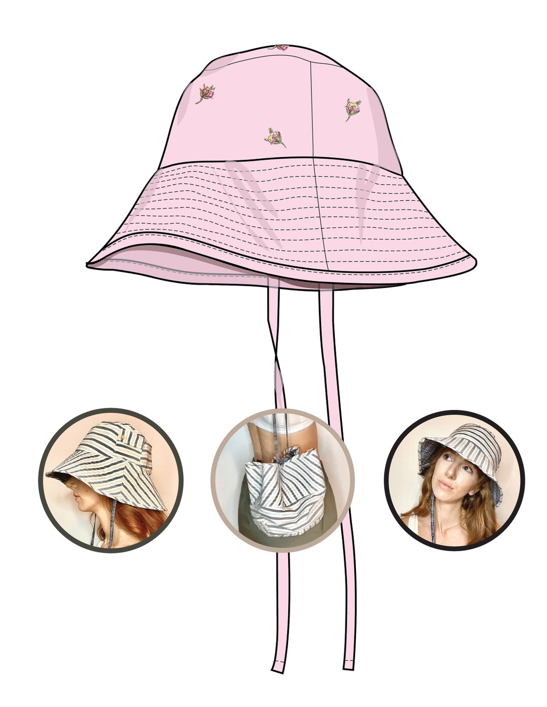 The Chester Hat Convertible Bucket Hat Upcycled From Preloved Clothing ...