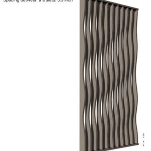 Wavy Slat Room Divider Parametric MDF Partition Modern Privacy Screen ...