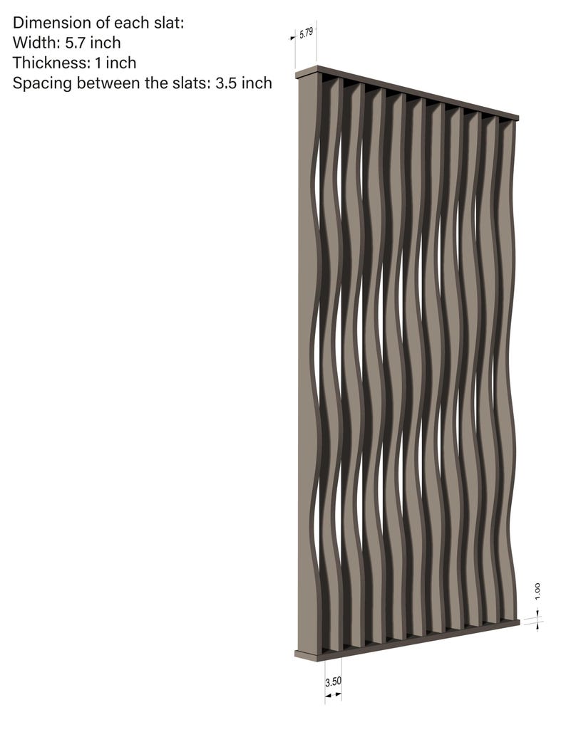 Wavy MDF Slat Divider: Modern Parametric Partition Panel - Etsy UK