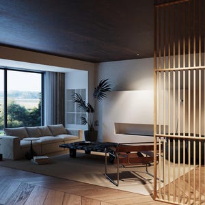 Bamboo Pole Room Divider: Natural Vertical Slat Partition - Etsy
