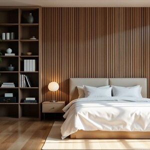 Solid Red Oak Wood Slat Wall Panels: Modern Accent Cladding - Etsy