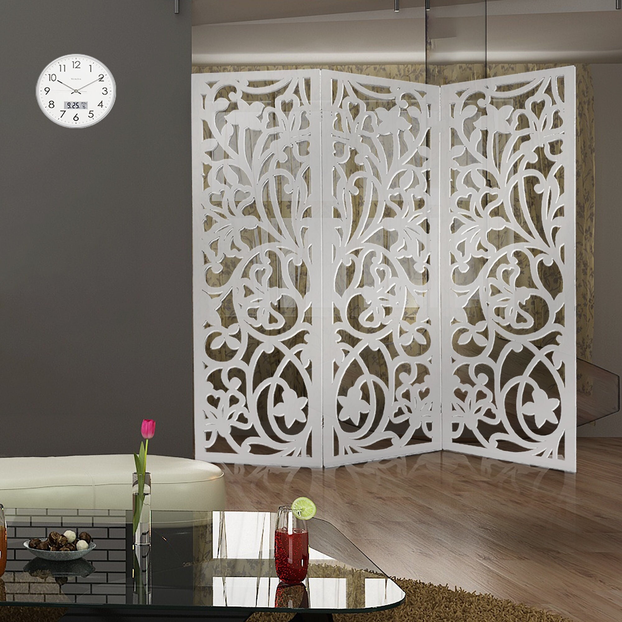 PVC White 1/2 Inch Panel Folding Room Divider Freestanding - Etsy