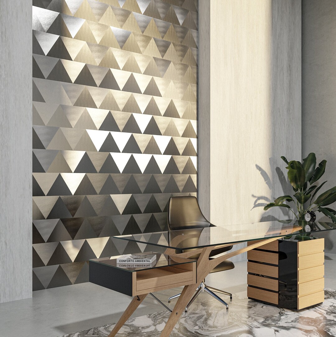 Acoustic Panel, 3d Triangle Wall Paneling, DIY Wall Décor Wooden Tiles ...