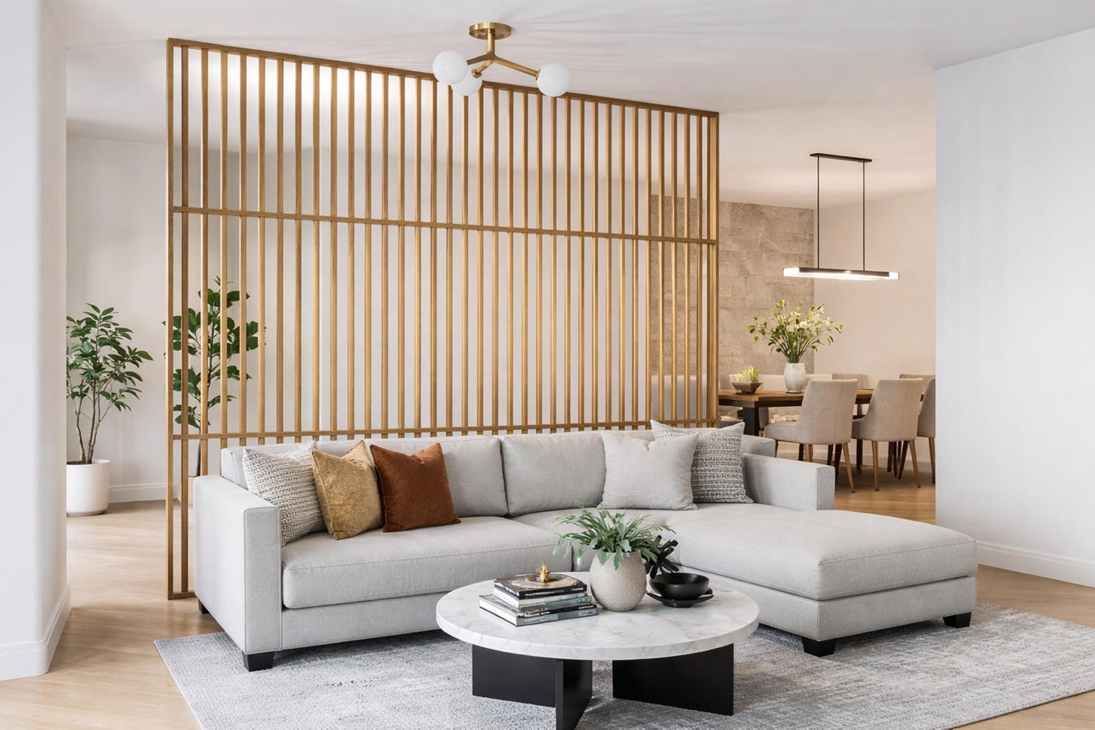 Bamboo Pole Room Divider: Natural Vertical Slat Partition - Etsy