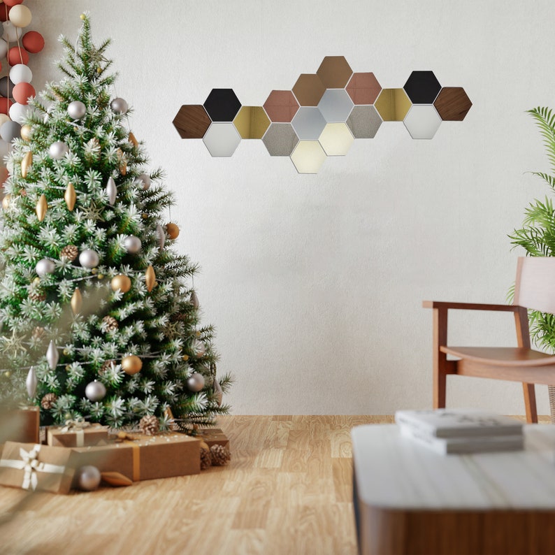 Wooden Hexagon Honeycomb Wood Original Wall Decor Easy | Etsy