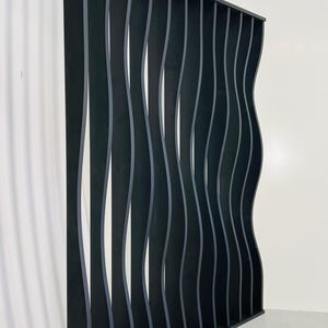 Wavy MDF Slat Room Divider: Modern Partition Wall, Custom Wood Screen ...
