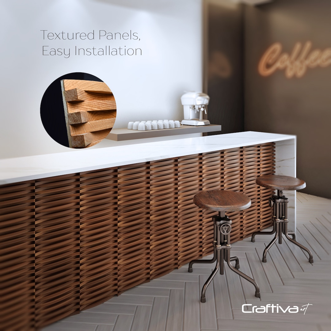 Solid Wood Panel, Wooden Wall Tiles for Living Room, Textured Panels ...