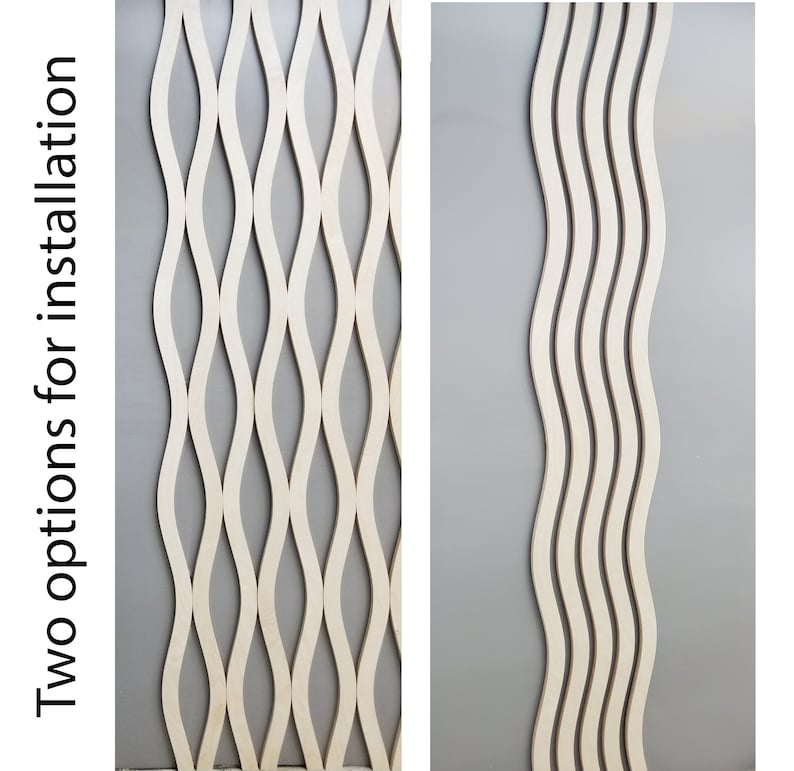 Wavy Wooden Slat Wall Panel – Custom 3D Wooden Wall Art, Decorative ...