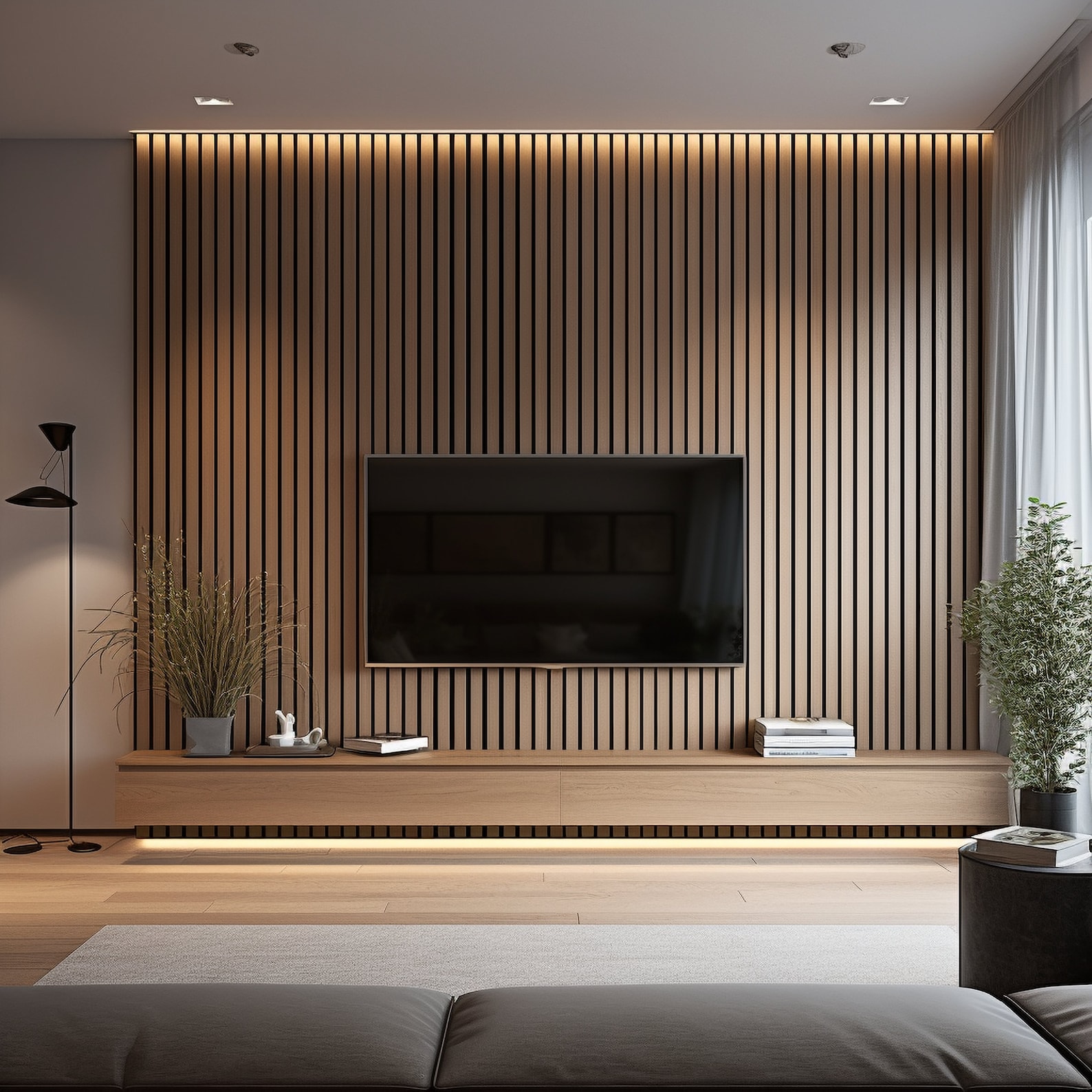 Red Oak Wood Slat Wall Panels: Easy Install, Decorative 3D Slats - Etsy