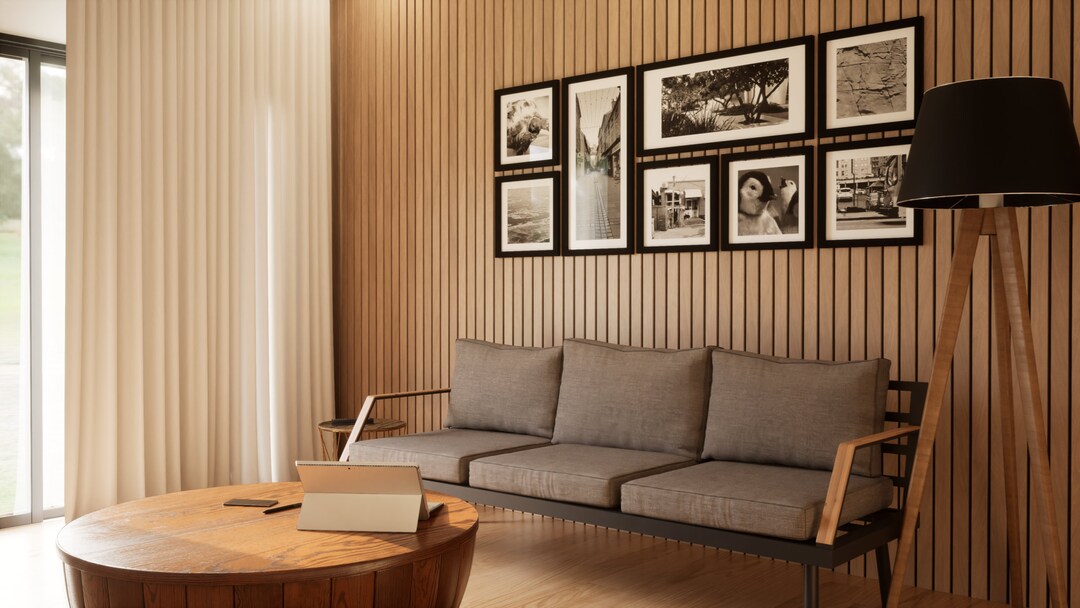 3D Wood Slat Wall Panels , Wooden Wall Slat Panels, Custom Decorative ...