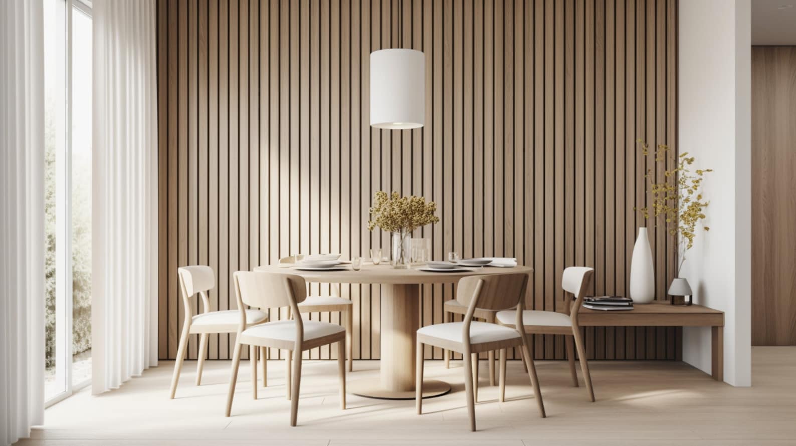 Solid Red Oak Wood Slat Wall Panels: Modern Accent Cladding - Etsy