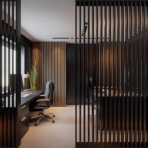 Fully Rotatable Wood Slats | Customizable Room Dividers | Adjustable ...