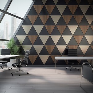 Acoustic Panel, 3d Triangle Wall Paneling, DIY Wall Décor Wooden Tiles ...