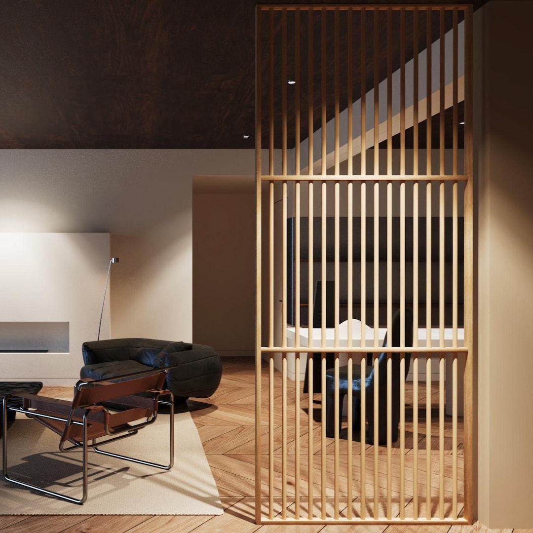 Bamboo Pole Room Divider: Natural Vertical Slat Partition - Etsy