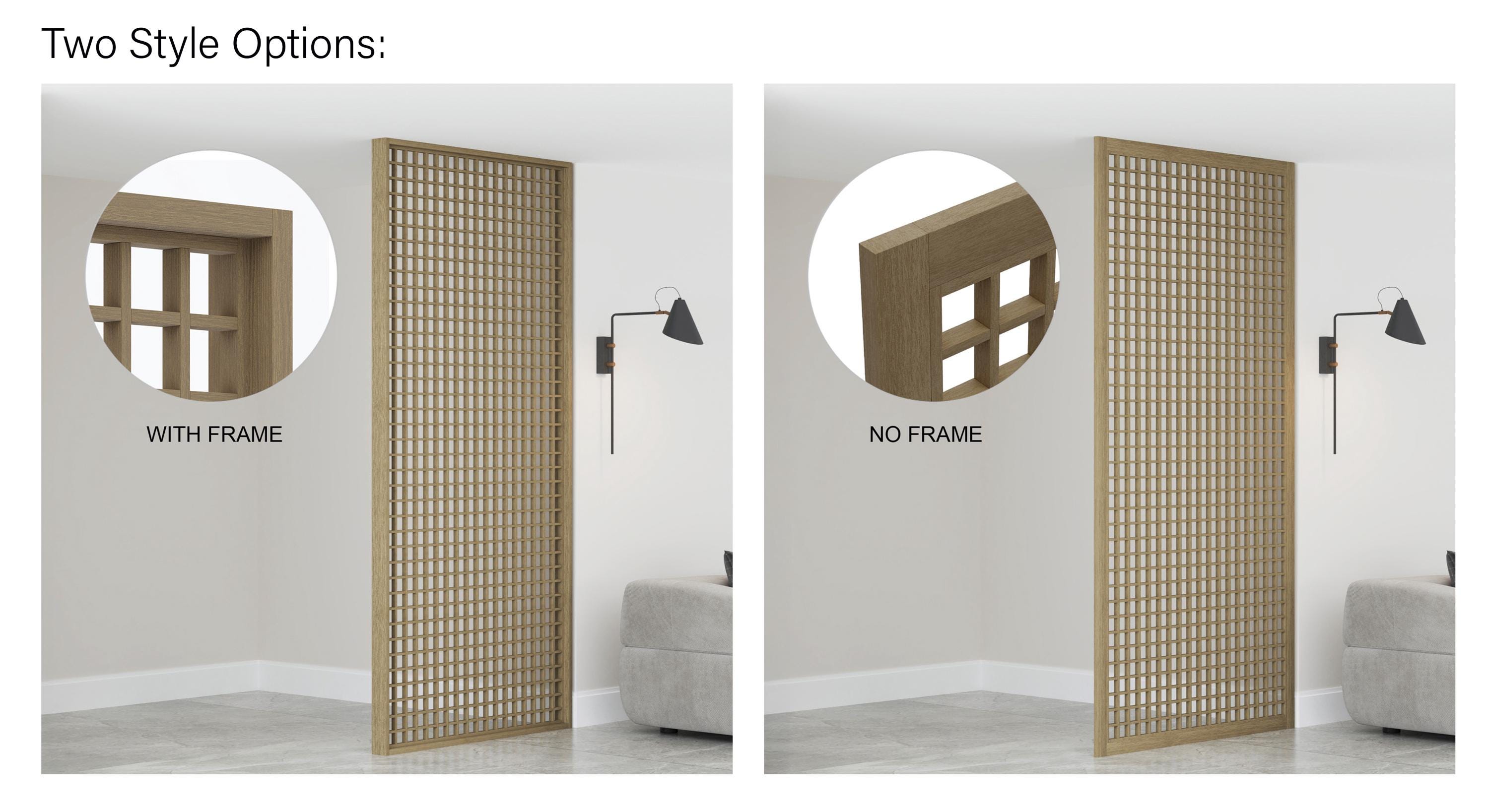 Modern Wooden Grid Room Divider – Custom Solid Red Oak Partition - Etsy