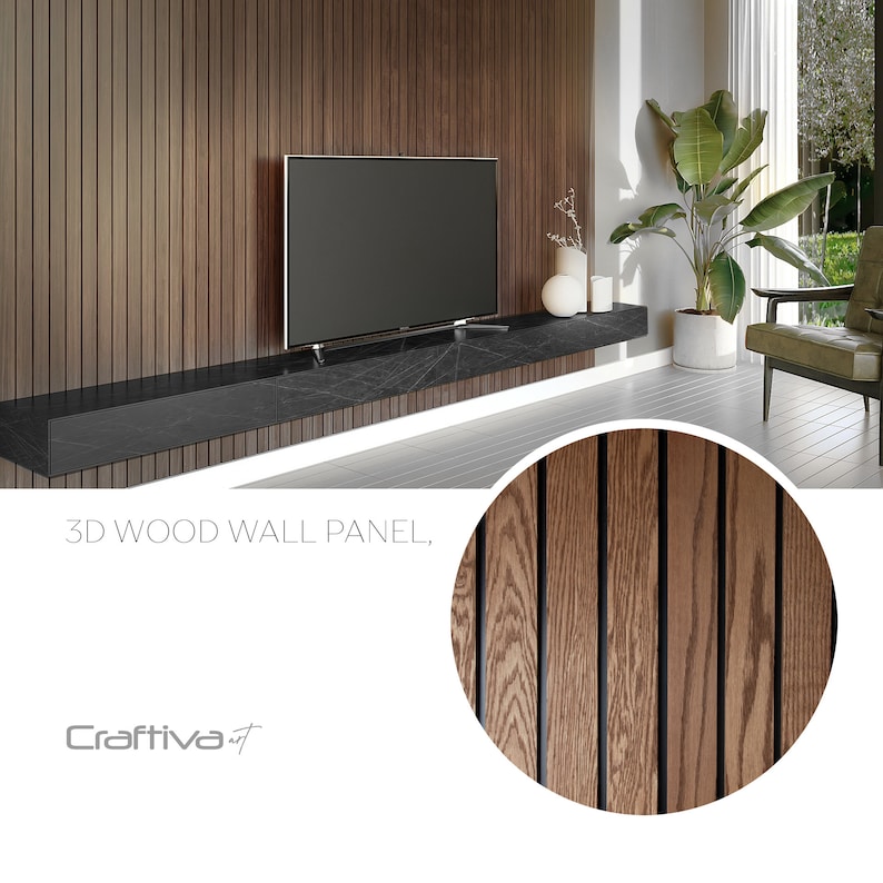 Red Oak Wood Slat Wall Panel: Modern Accent Wall, Easy Install - Etsy