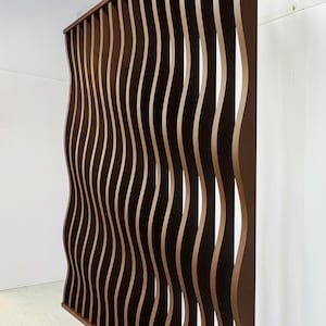 Wavy Slat Room Divider Parametric MDF Partition Modern Privacy Screen ...