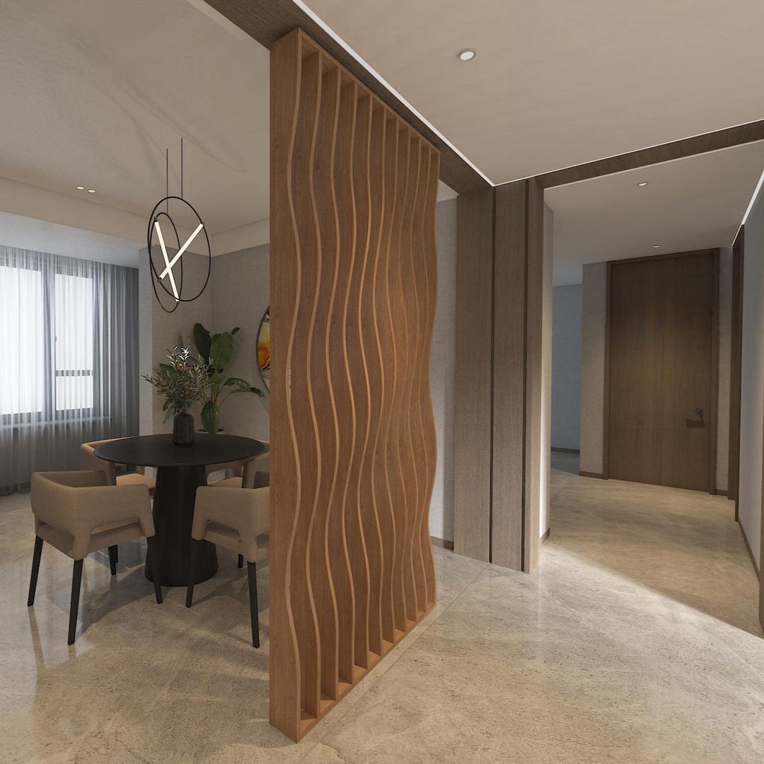 Wavy MDF Slat Divider: Modern Parametric Partition Panel - Etsy