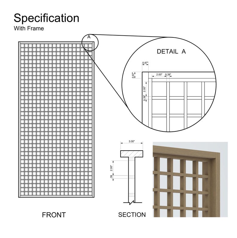 Modern Wooden Grid Room Divider – Custom Solid Red Oak Partition - Etsy