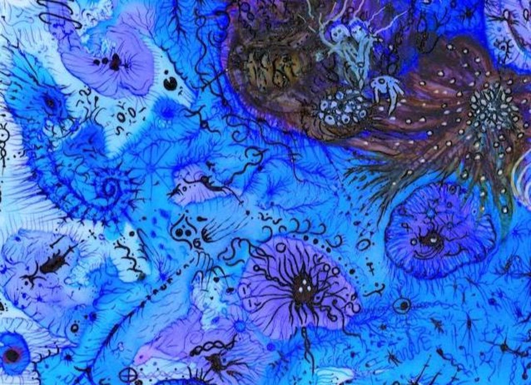 STARGATE- Ocean and Stars Art Print. Spiritual Art, Deep Sea Creatures ...