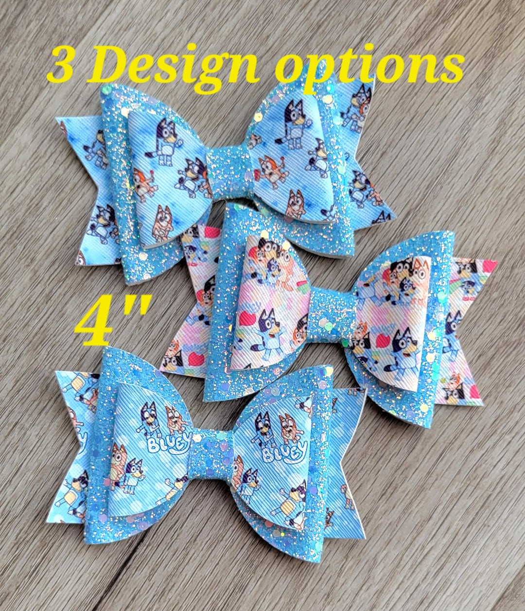 Blue Dog Cartoon Character, Toddler Bows, Glitter Hair Bows, Girls ...