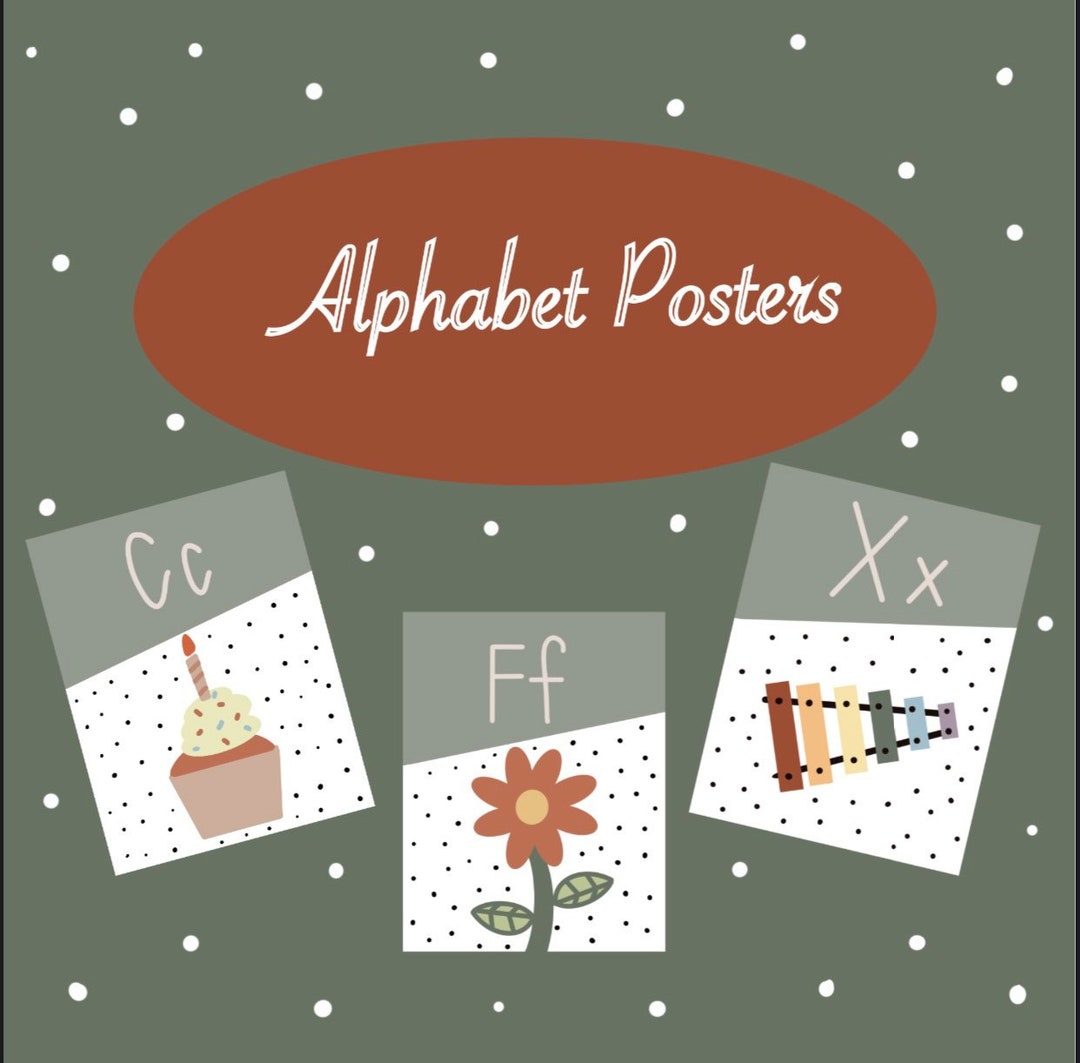 Boho Alphabet Posters - Etsy