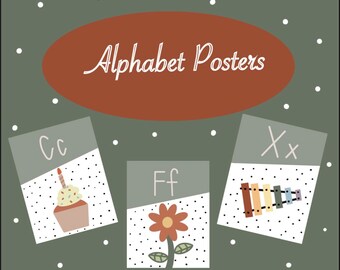 Alphabet Posters Letter Formation Neutral Boho Classroom Decor - Etsy