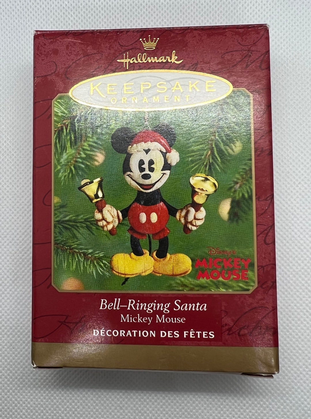 Hallmark Keepsake Vintage Mickey Mouse Dated 2001 Bell Ringing Santa ...