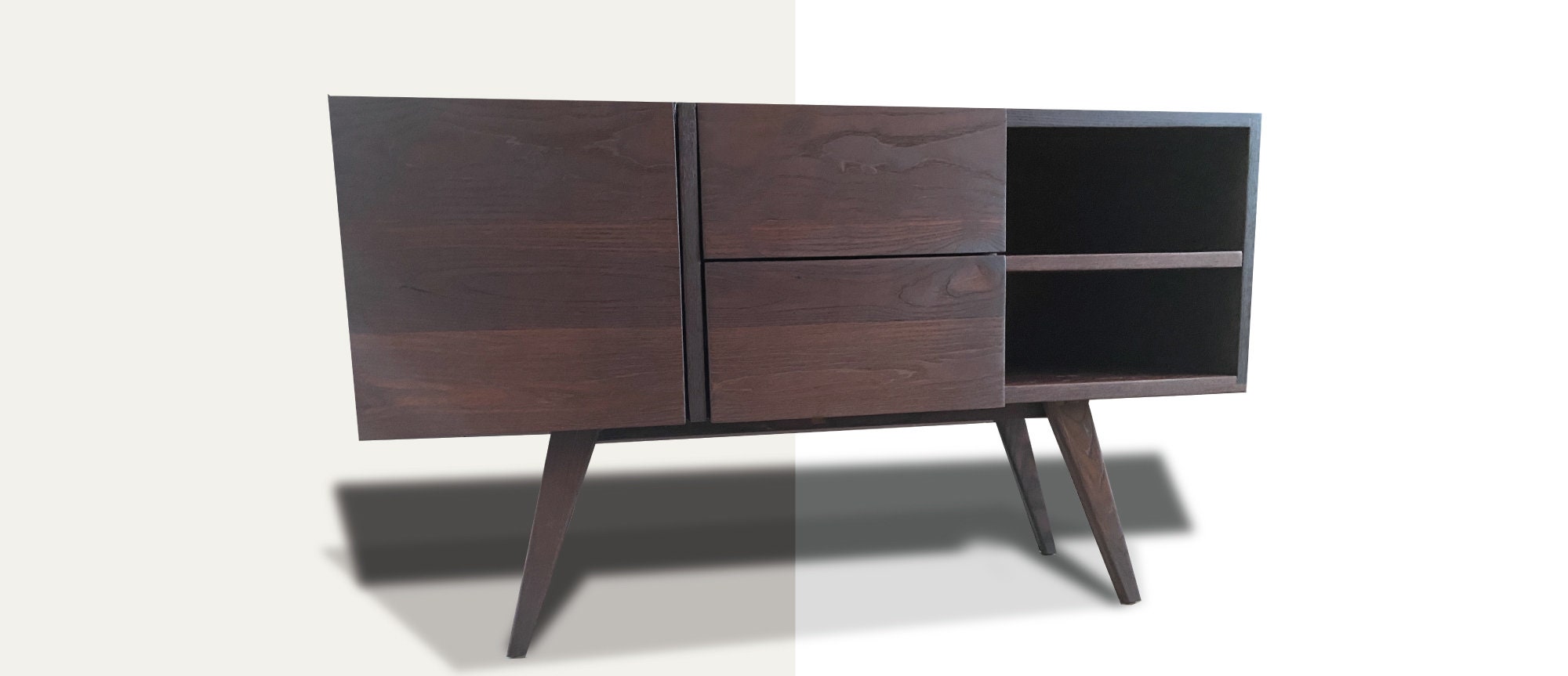 Slab. Media Console. Minimalist Media Cabinet, Mid-century Modern ...