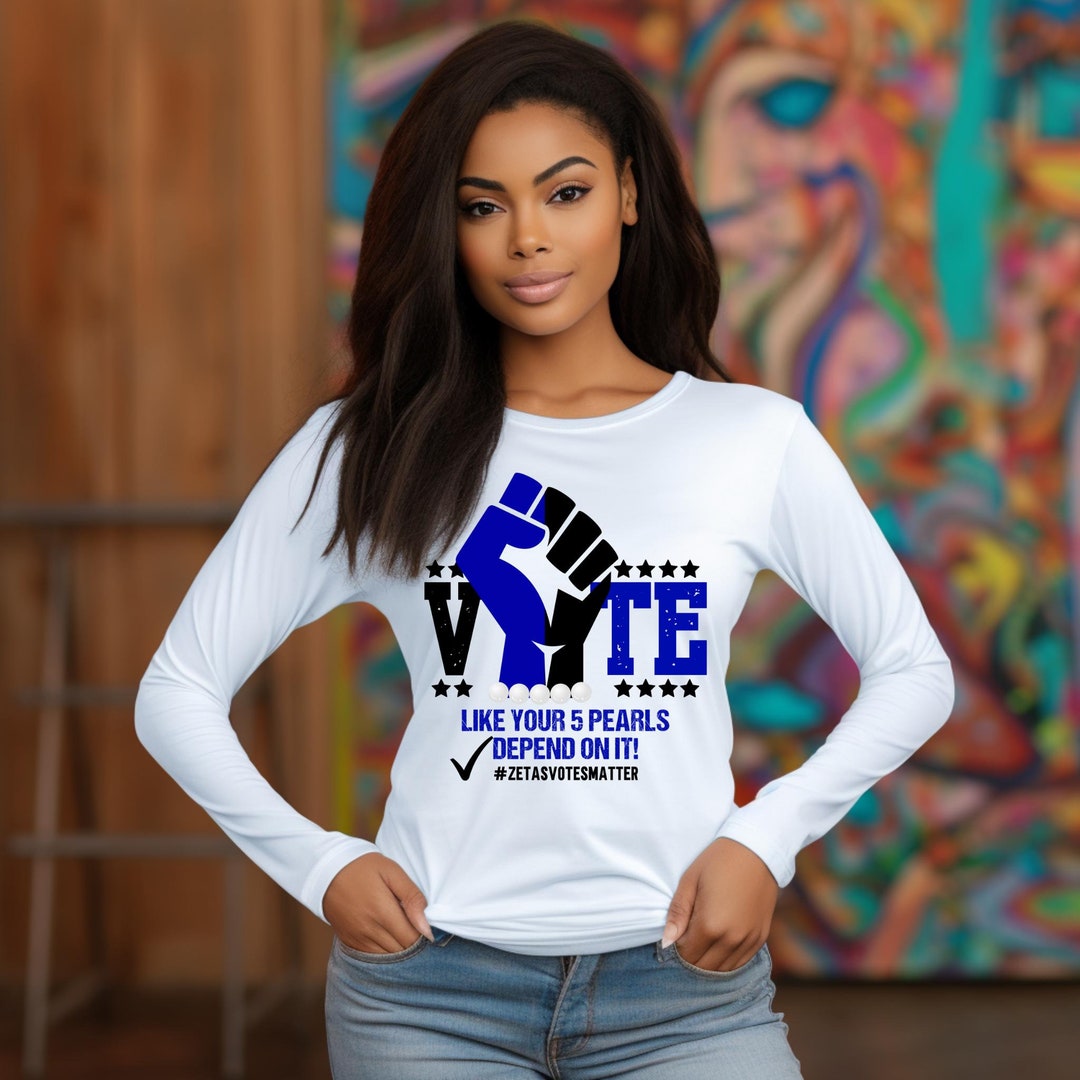 Zeta Phi Beta Sorority Voting Finer Woman Election 2024 Long Sleeve T ...