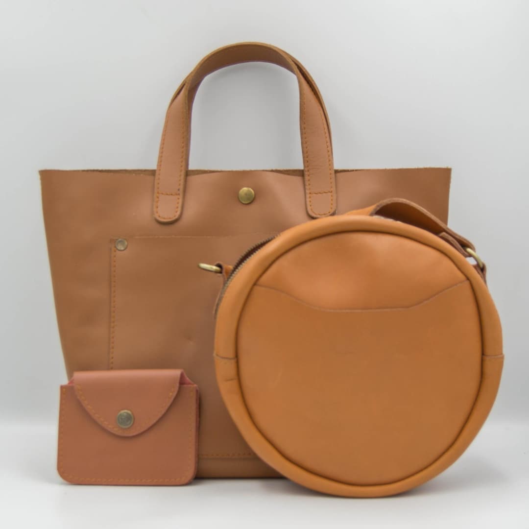 The Ultimate Leather Bag Box - Set of 3 Matching Handmade Leather ...