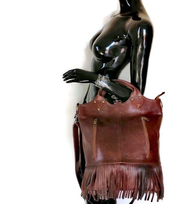 Leather Backpack Convertible, Leather Backpack Women, Leather Bag Hobo ...