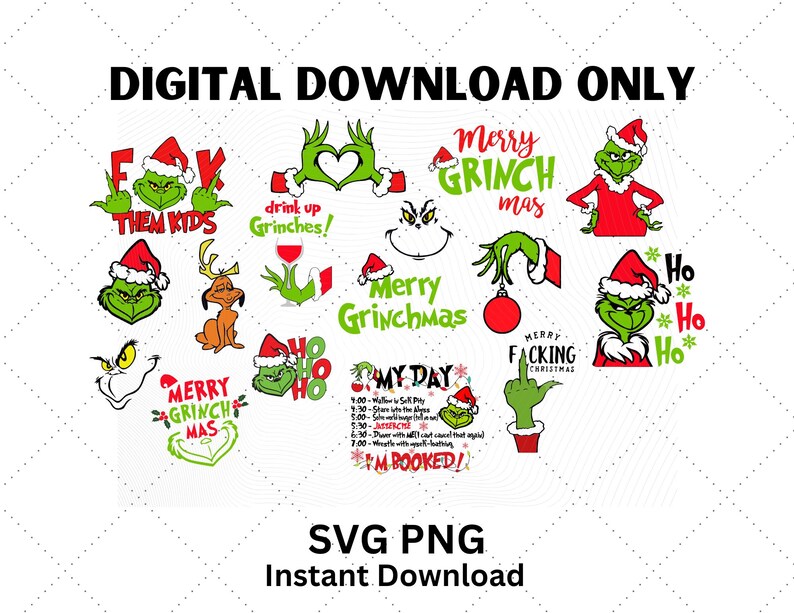 Christmas Bundle Grinch Bundle SVG Cut Files PNG Cut Files Digital ...