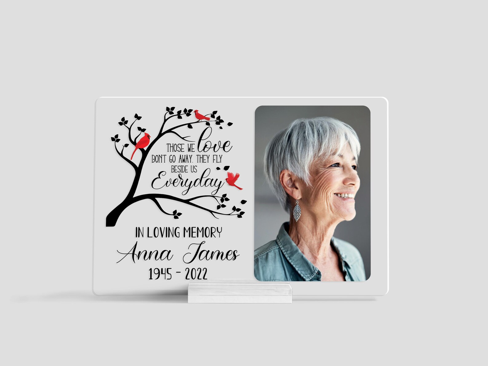 Memorial Cardinal Table Plaque, in Loving Memory Photo Frame, Those We ...