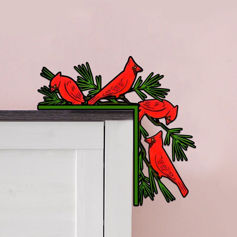 Cardinal Door Corner Sign, Polywood Christmas Door Topper, Housewarming ...