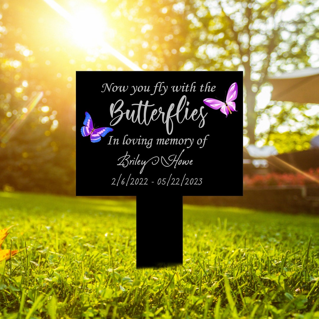 Loss of Mom Grandma Memorial Stake Acrylic, Fly With Butterflies ...