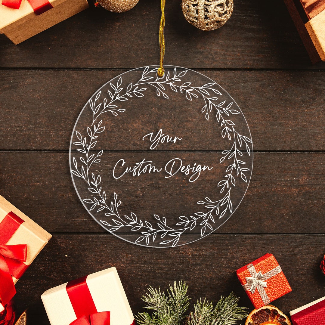 Custom Clear Acrylic Ornament, Custom Logo Text Photo Ornament ...