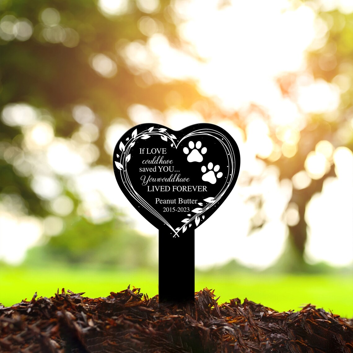 Personalized Pet Memorial Stake, Acrylic Dog Paw Print Garden Sign - Etsy