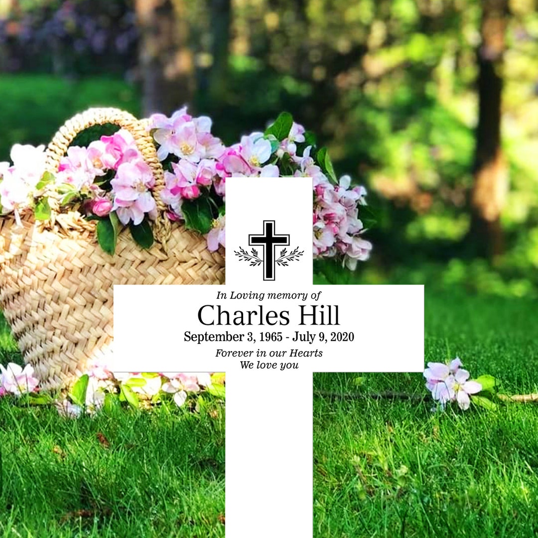 Custom Memorial Cross Stake, Acrylic Grave Marker, Sympathy Gift - Etsy