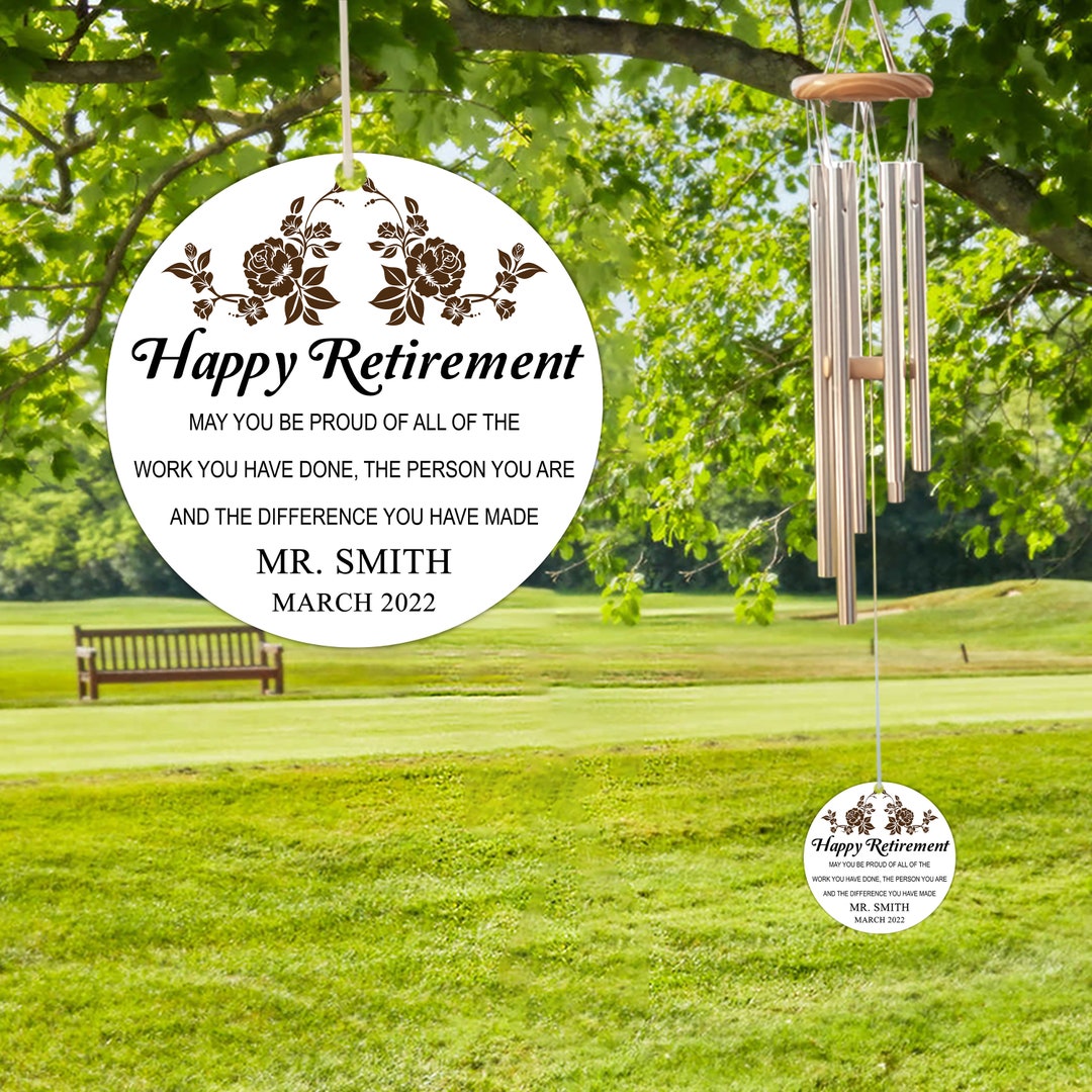 Personalized Retirement Wind Chimes, Custom Retirement Gifts for ...