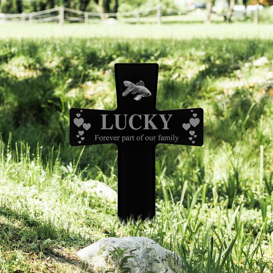 Personalized Fish Memorial Cross, Loss of Fish Acrylic Plaque, Fish ...