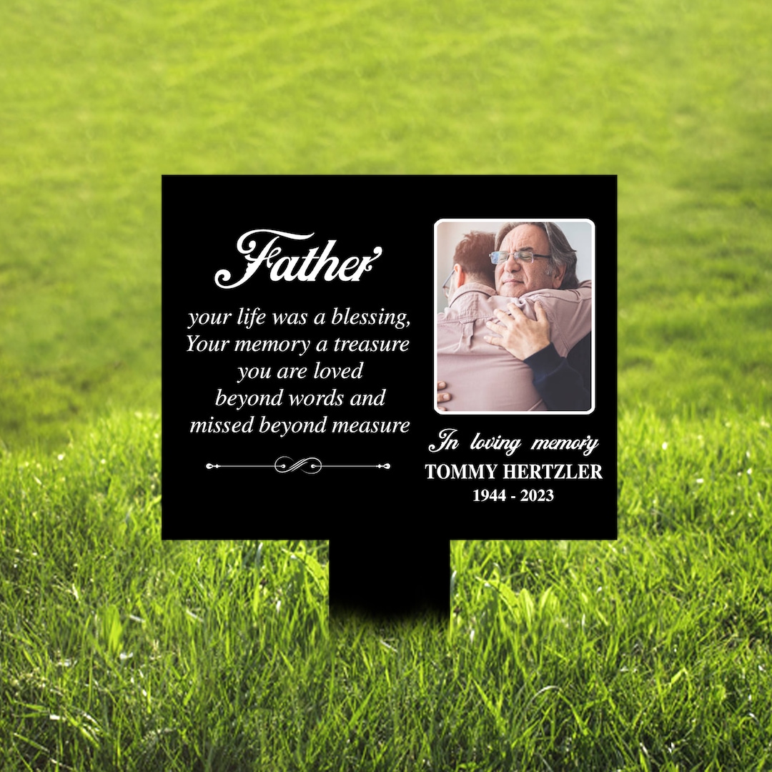 Father Memorial Stake Acrylic, Loss of Dad Garden Plaque, in Loving ...