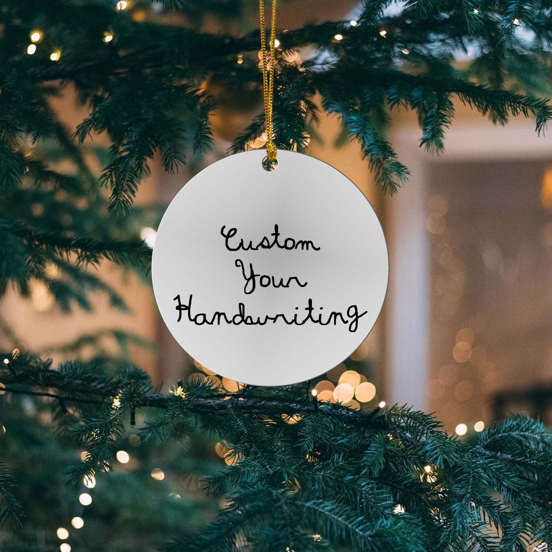Custom Handwriting Ornament Metal, Handwriting Gift, Handwriting ...