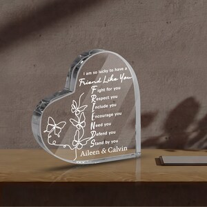Custom Friendship Acrylic Heart, so Lucky to Have A Friend Like You ...