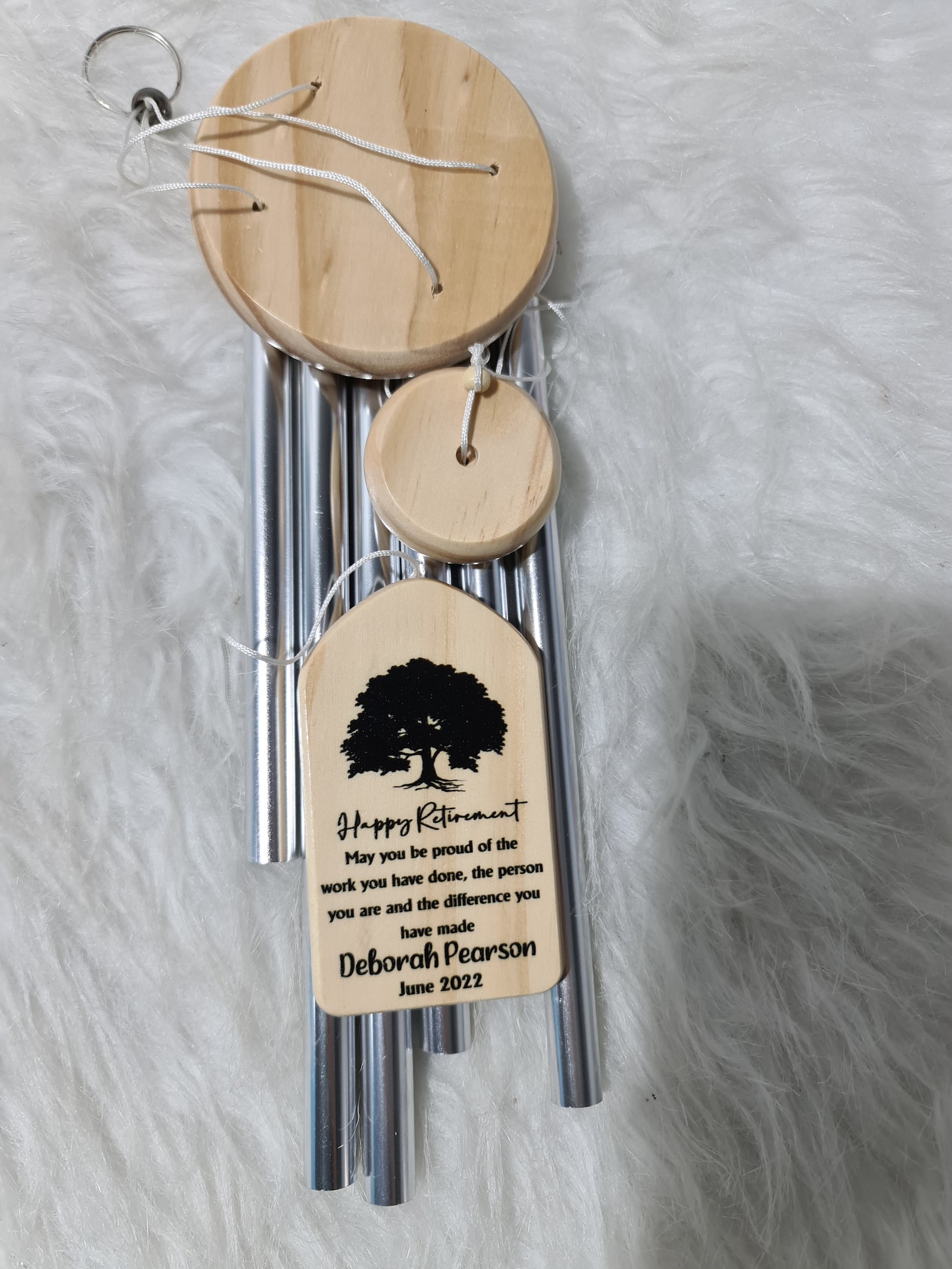 Personalized Retirement Wind Chime, Custom Wood and Aluminum Gift - Etsy