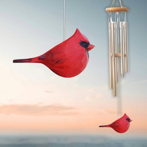 Red Cardinal Bird Wind Chime, Sympathy Gift, Garden Decor - Etsy