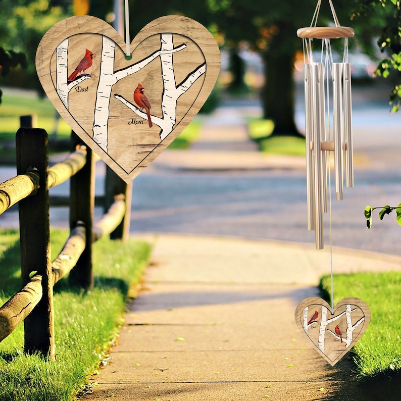 Cardinal Memorial Wind Chime, Personalized Bereavement Gift, Loss of ...