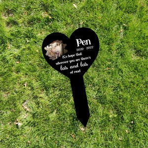 Pig Memorial Heart Plaque Acrylic, Custom Photo Pig Memorial Stake, Pet ...