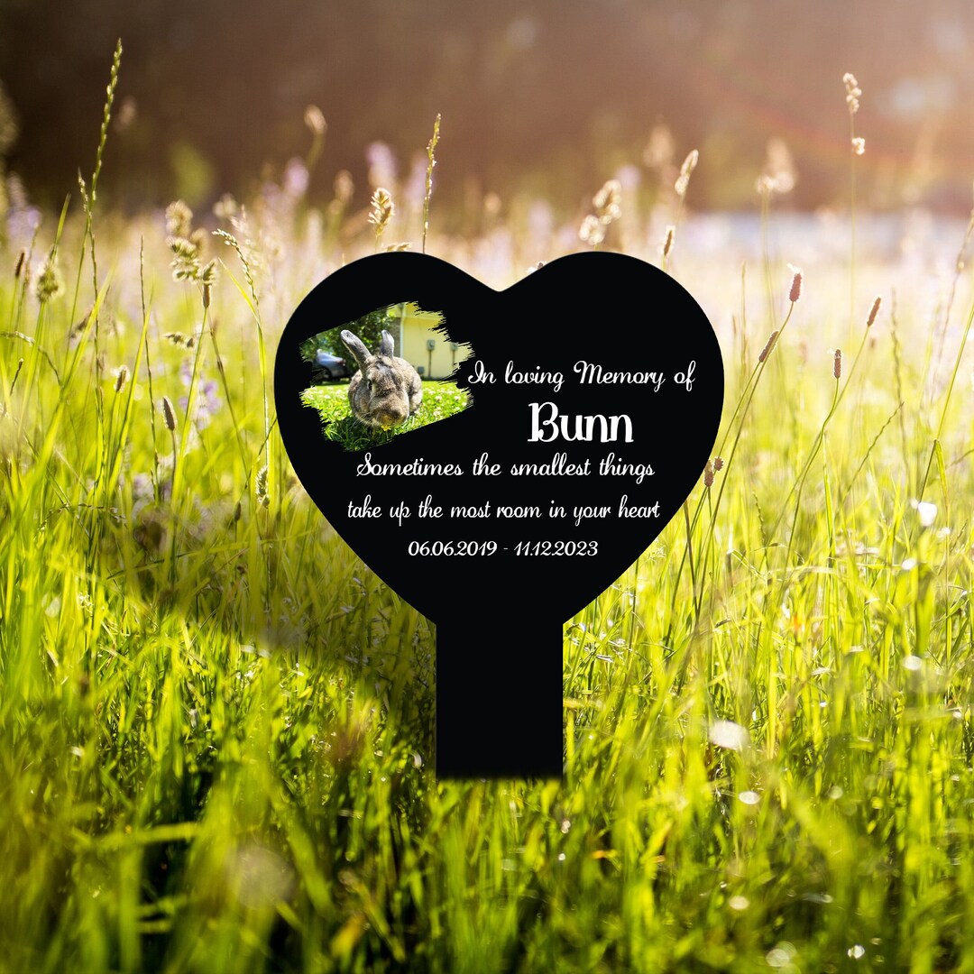 Custom Your Bunny Photo Memorial Stake Acrylic, Pet Rabbit Memorial ...